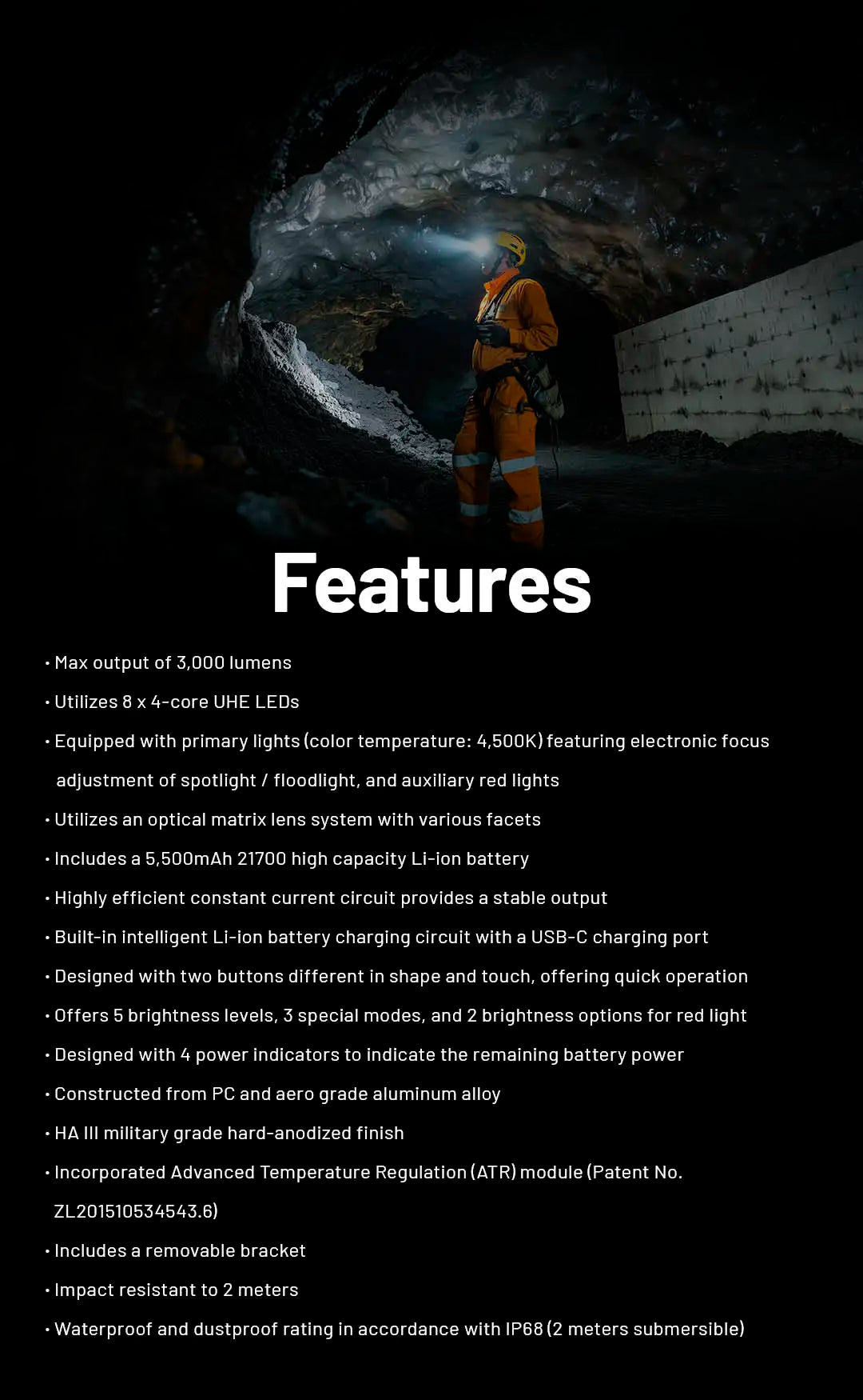 Headlamp 3000 Lumen USB-C Rechargeable with NPP30 Battery – Stuffology ...