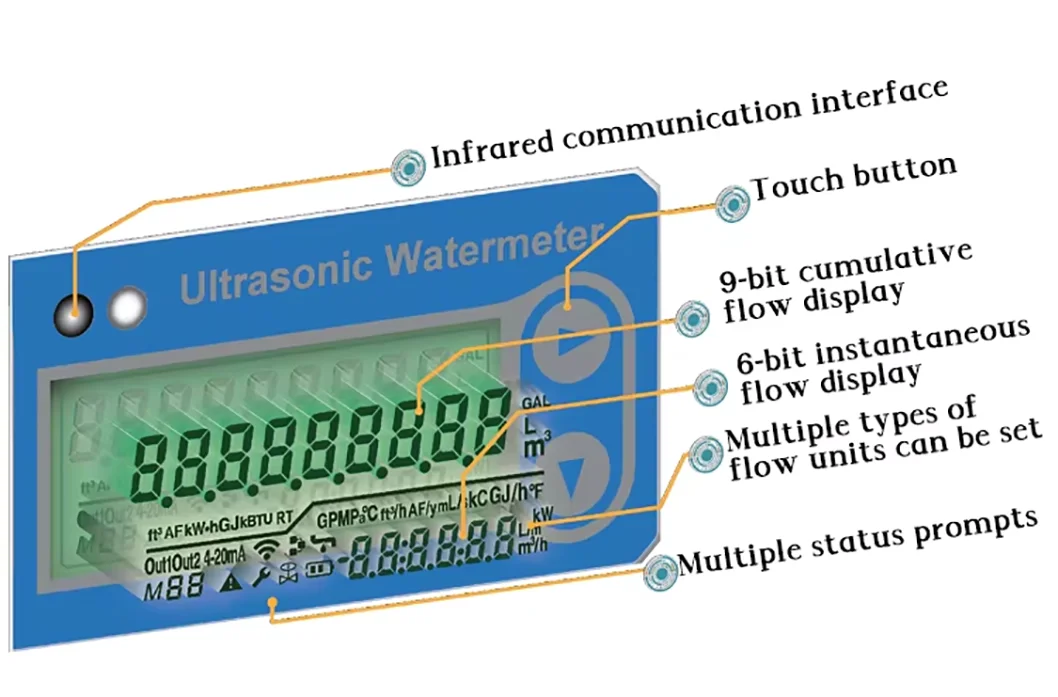 RS485 Industrial DN100 Ultrasonic Flow Meter for Water Systems ...