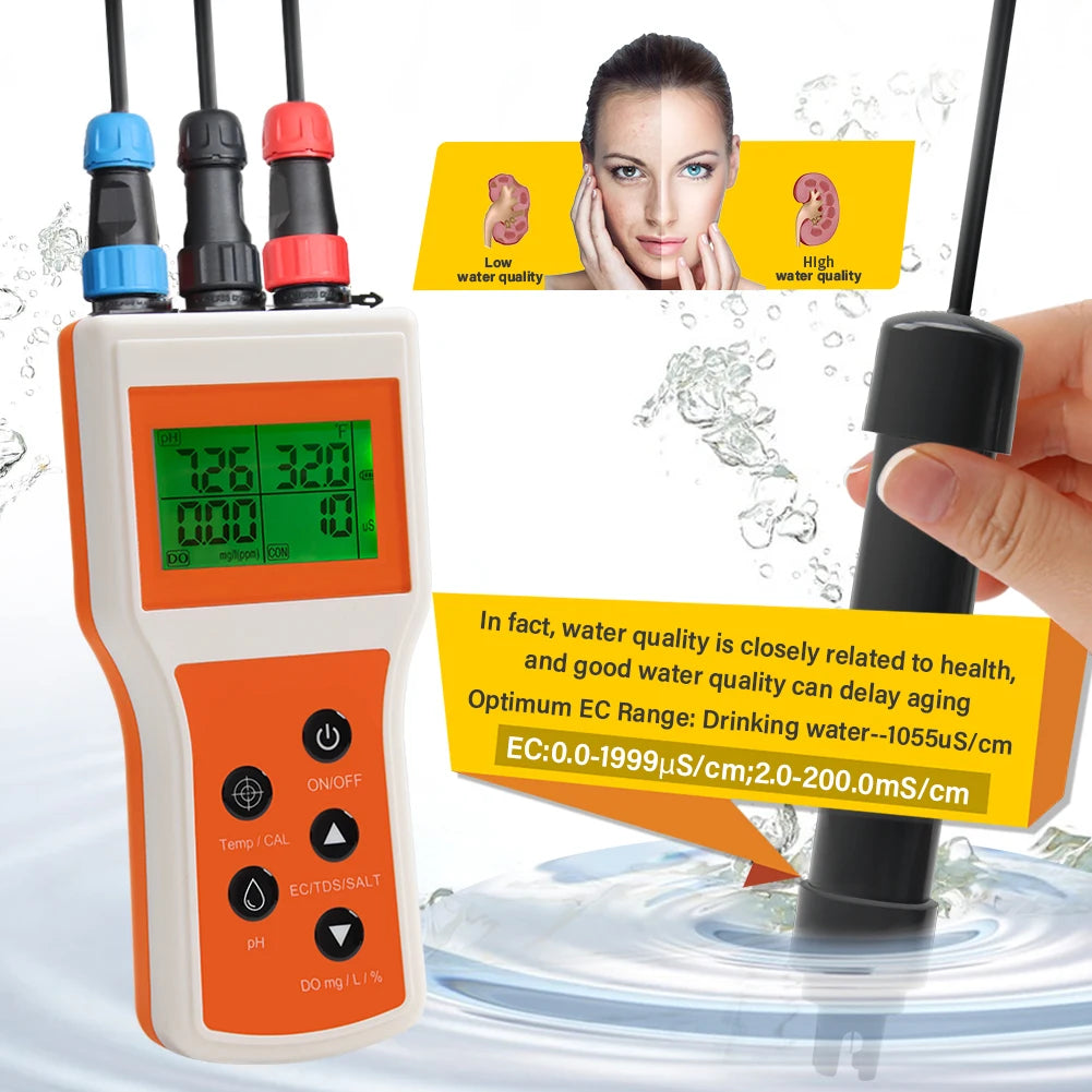 Portable Water Tester PH DO Salinity for Aquarium and Aquaculture ...