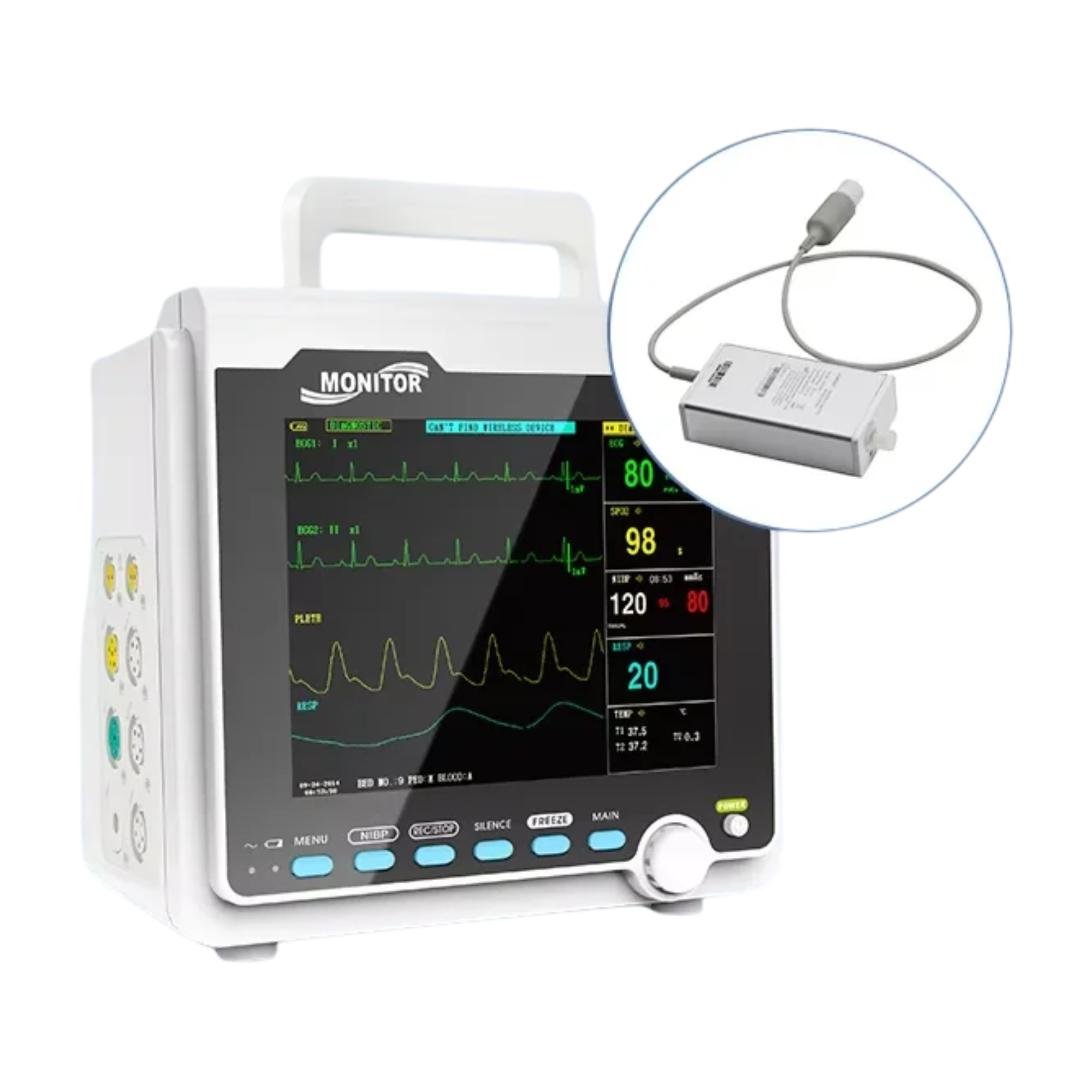 Portable Patient Vital Signs Monitor with Capnography EtCO2 ...